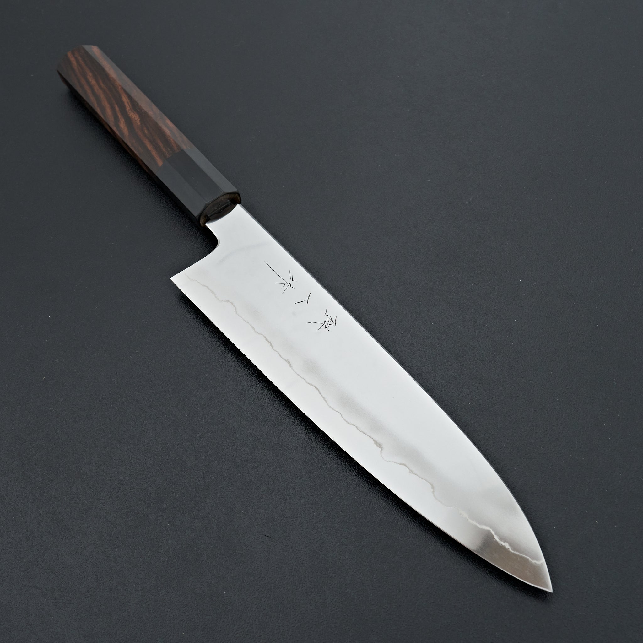Tetsujin Silver #3 Ukiba Gyuto 210mm Taihei Makassar Ebony Handle
